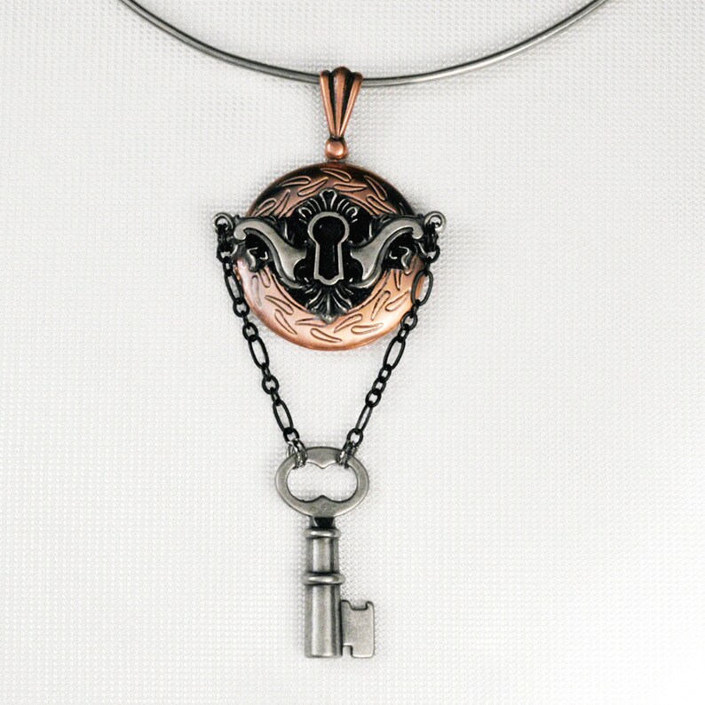 Under Lock and Key Locket Steampunk Locket Choker Necklace - Etsy