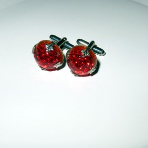 Reflector Cufflinks - Domed Red Cuff Links - Red and Silver Cufflinks ...