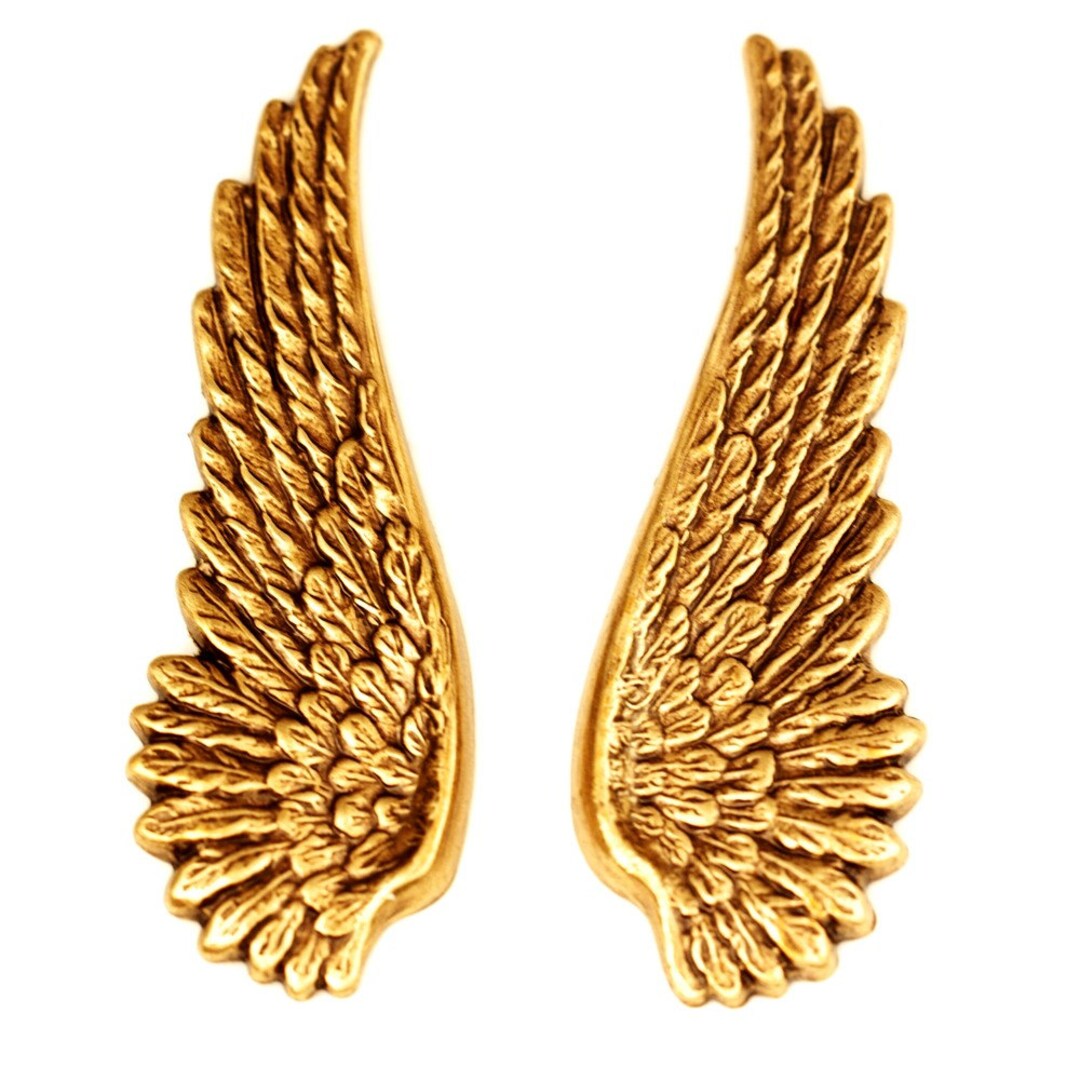SOLDERED Wing Cuff Links - Avenging Angel Cuff Wings - Antique Brass ...