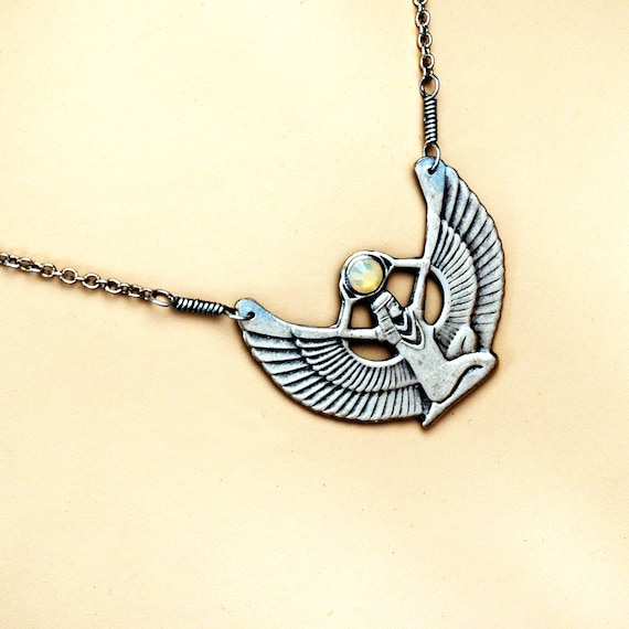 Isis Necklace Ancient Egyptian Goddess Isis With Bird Wings | Etsy