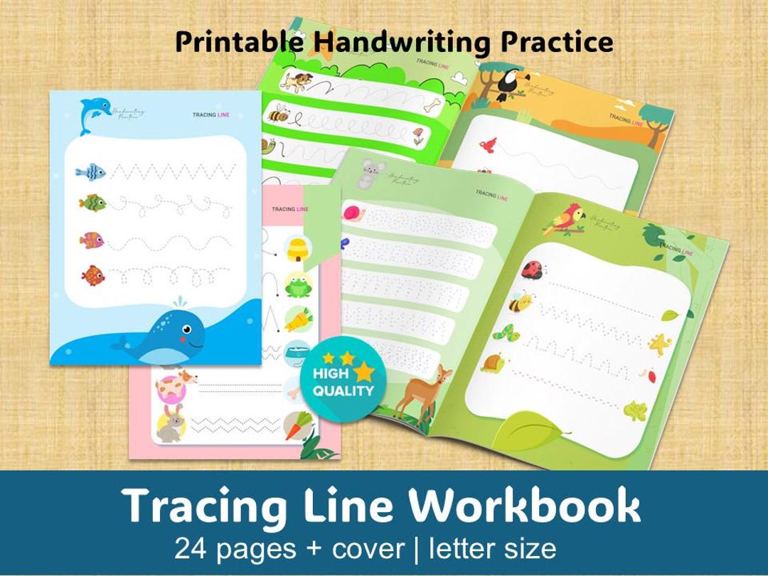 Handwriting Practice, Tracing Line Workbooks, Worksheets, Preschool ...