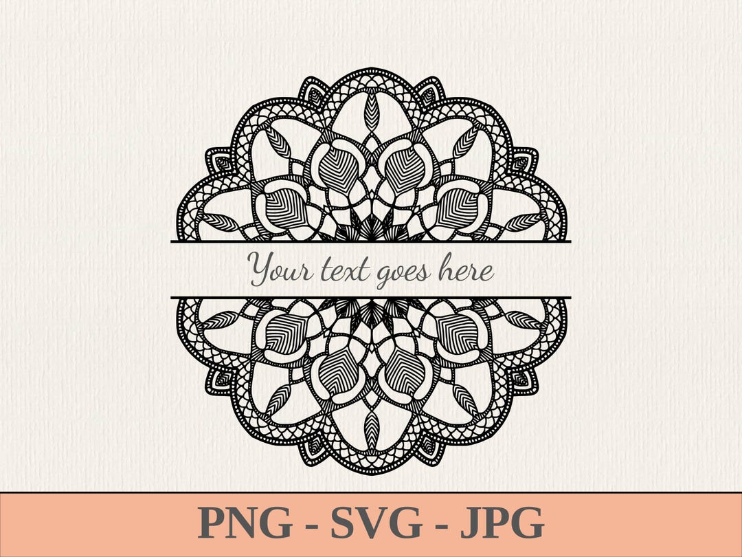 Mandella SVG PNG Split Monogram Border Name Frame Sublimation Cut File ...