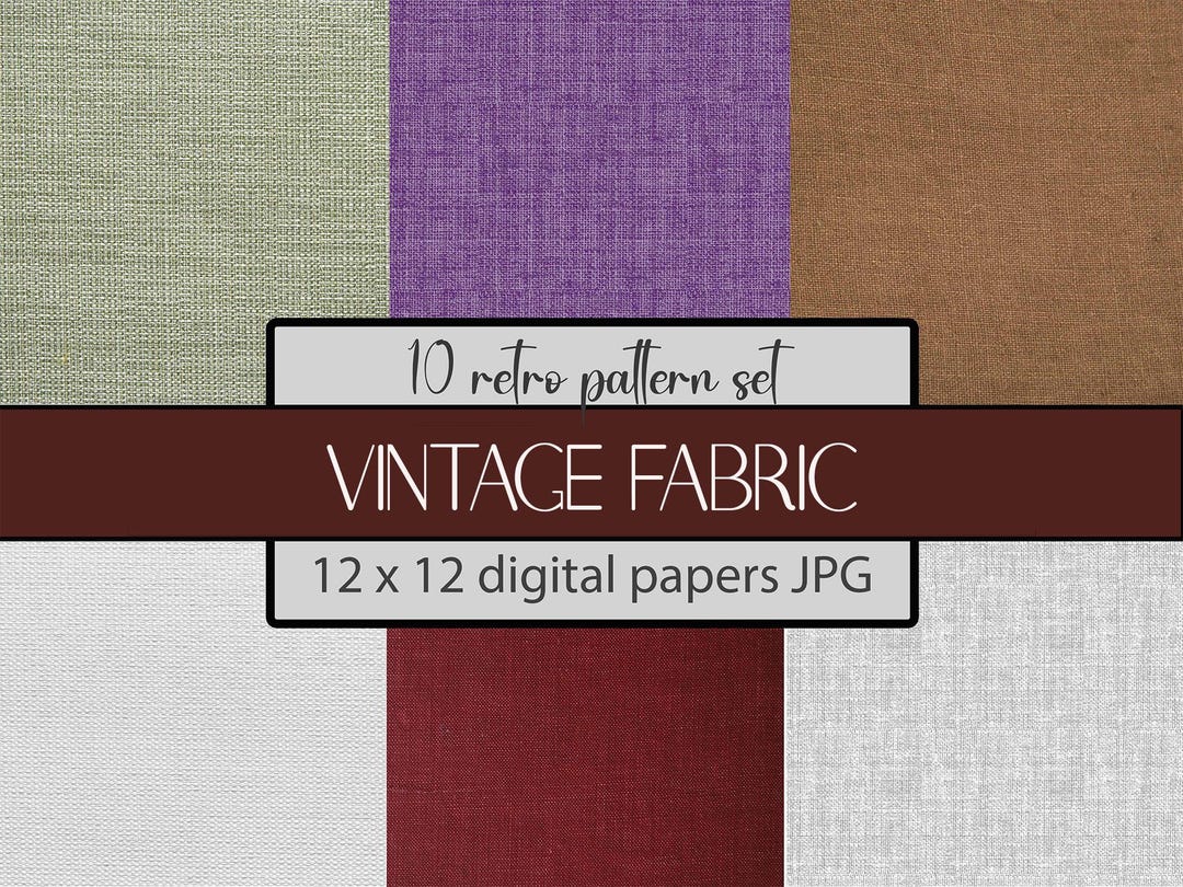 Retro Fabric Texture Papers Pack 10 Pattern Backgrounds Sublimation ...