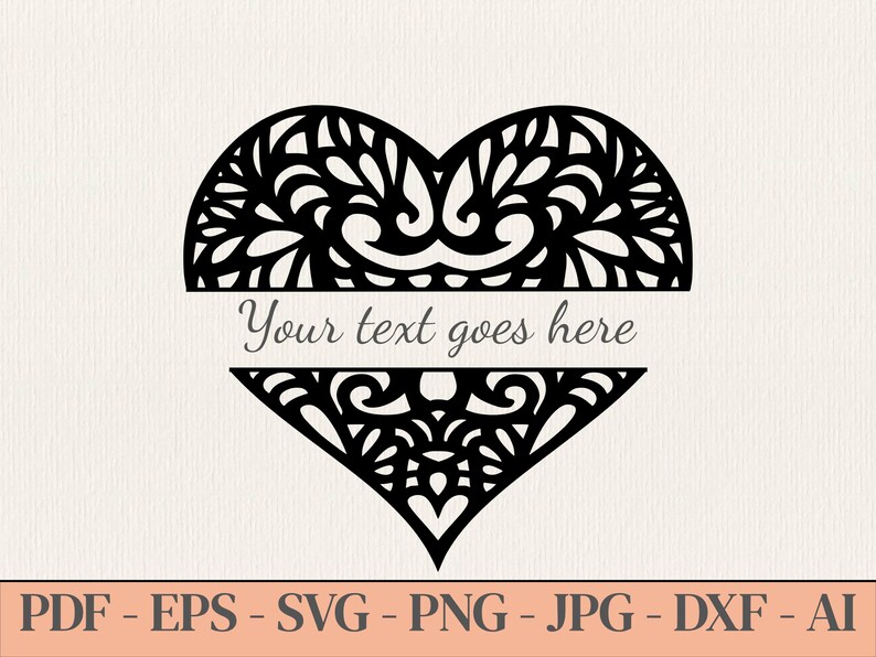 Heart Split Monogram SVG PNG Sublimation Cut File Cricut Silhouette Dxf ...