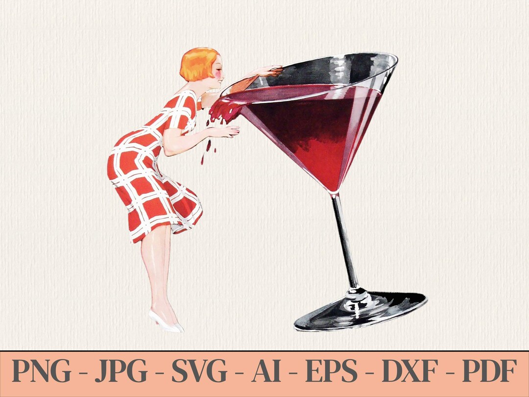 Vintage 1920s Lady PNG SVG Flapper & Red Wine, Authentic Sublimation ...