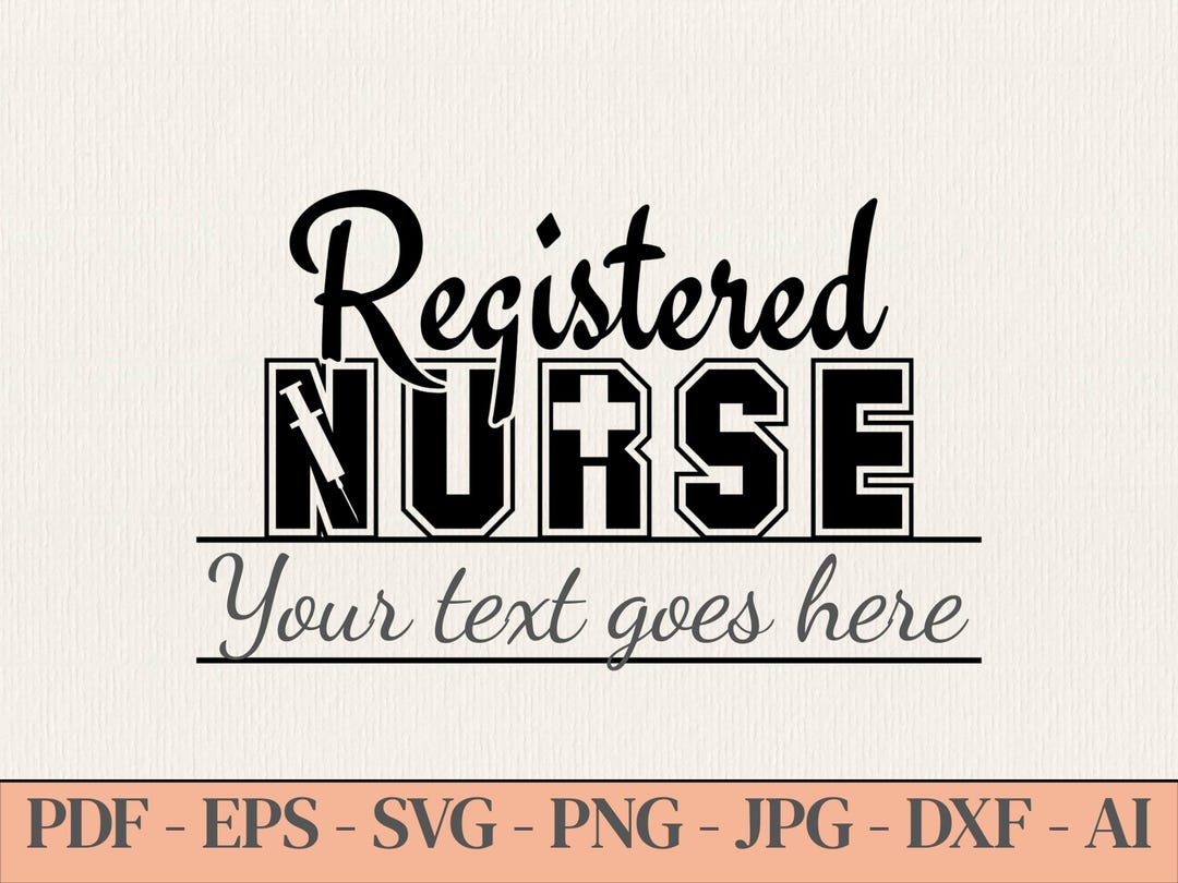 Registered Nurse Split Monogram SVG PNG Sublimation Name Frame Cut File ...