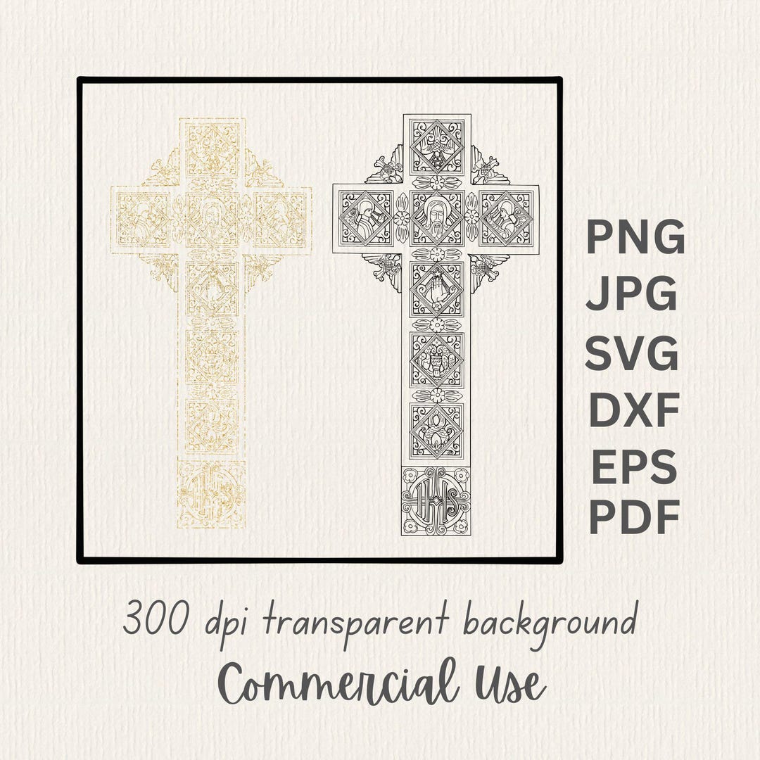 Gold Cross SVG PNG Eps Dxf Cricut Silhouette Cross Cut File Vector Clip ...