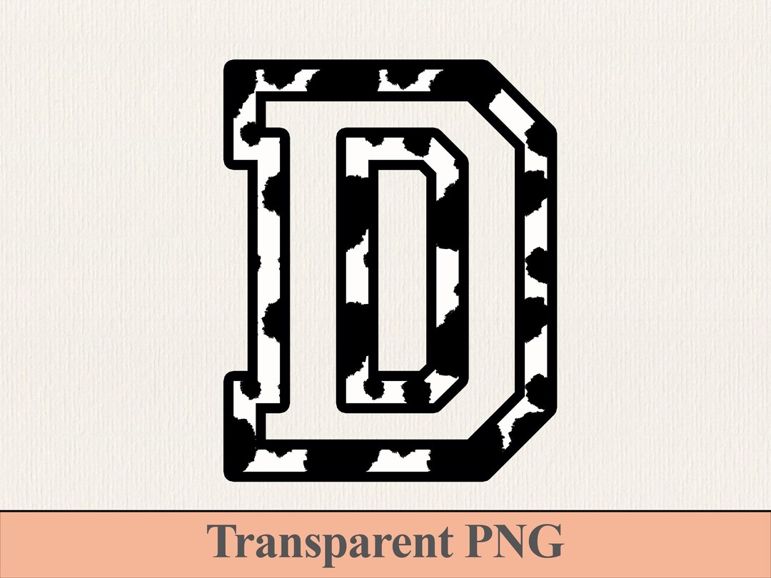 Dalmatian Print Letters Alphabet A-Z PNG Transparent Background Varsity ...