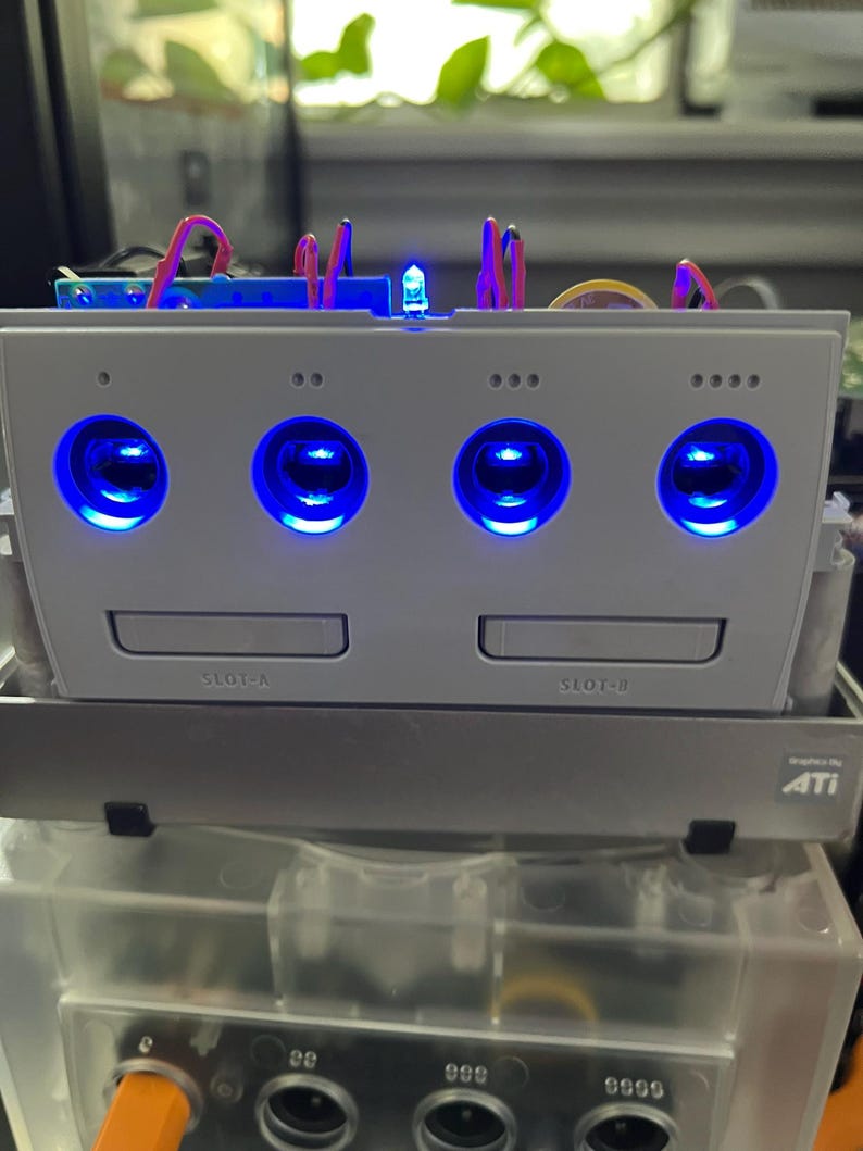Nintendo Gamecube Controller Board-fresh Battery and Custom Leds ...