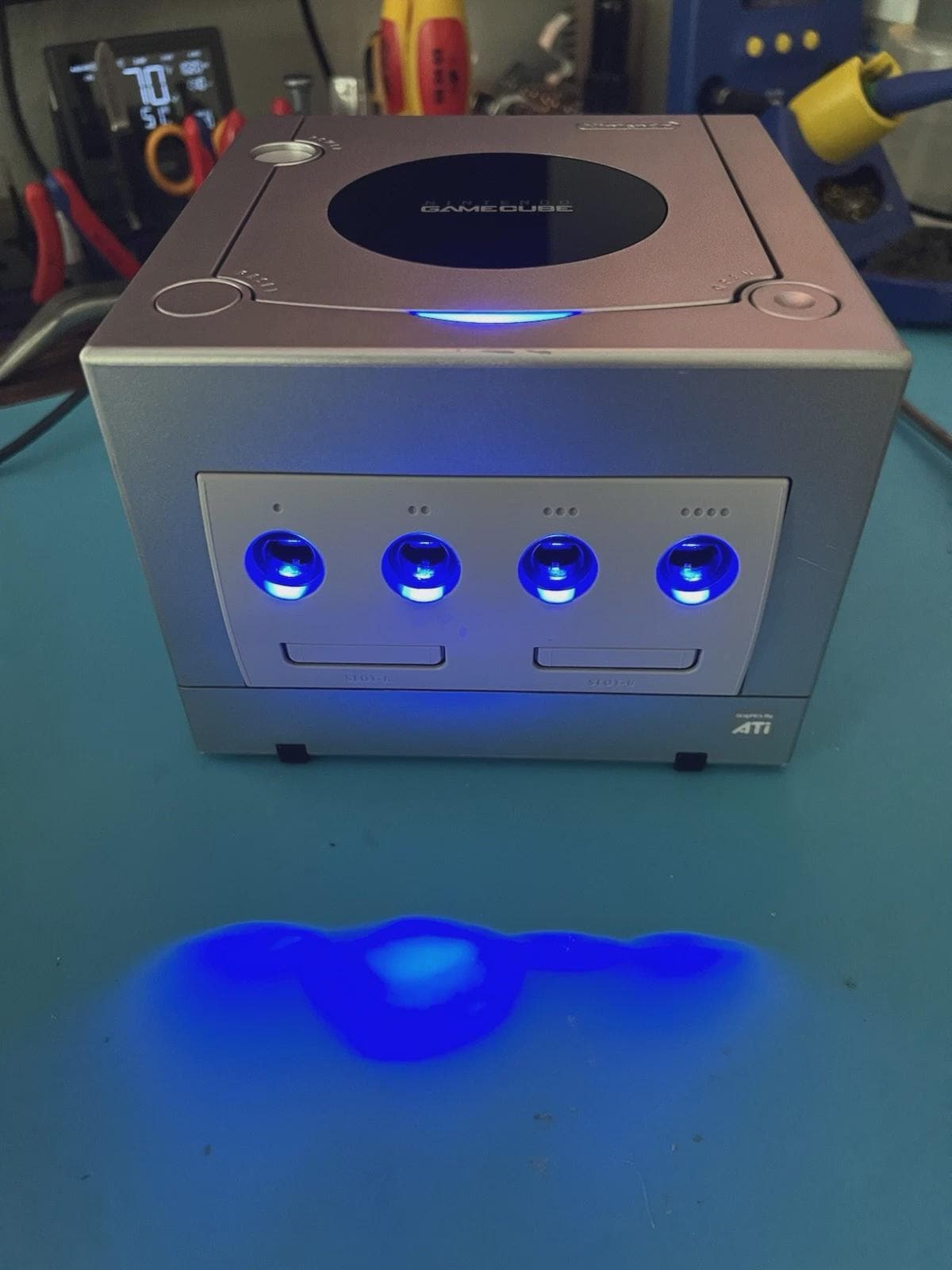 Nintendo Gamecube Controller Board-fresh Battery and Custom Leds ...