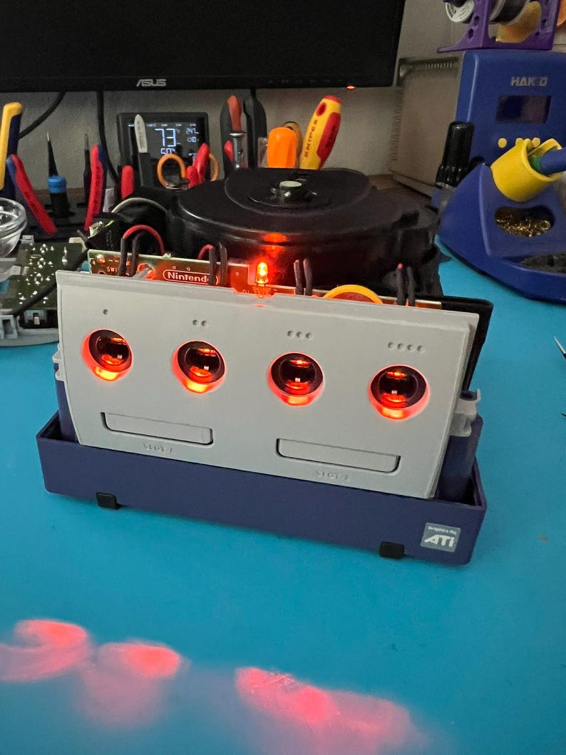 Nintendo Gamecube Controller Board-fresh Battery and Custom Leds ...
