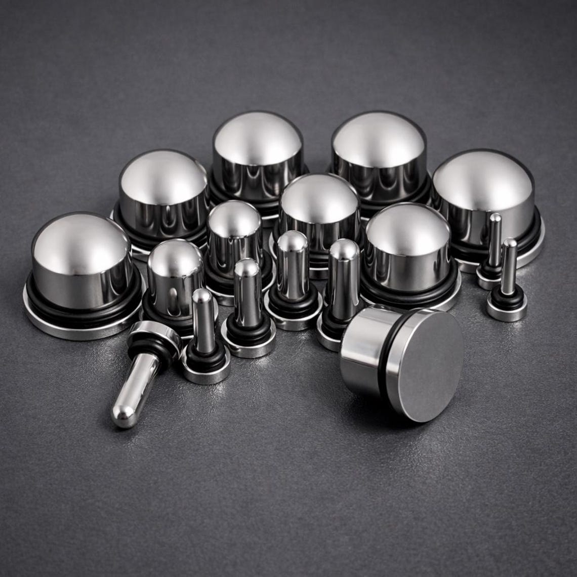 Single Flare Dead Stretching Ear Stretching Kit | 316L Steel Ear Gauges ...