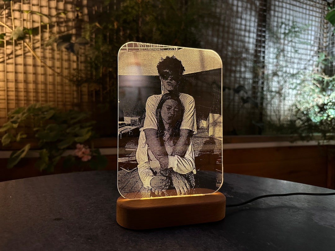 Custom Photo Engraving Night Light, Personalized Photo Night Light ...