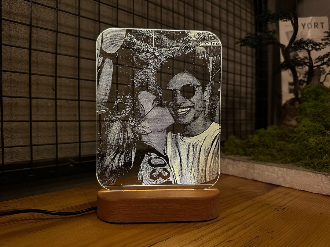 Custom Photo Engraving Night Light, Personalized Photo Night Light ...