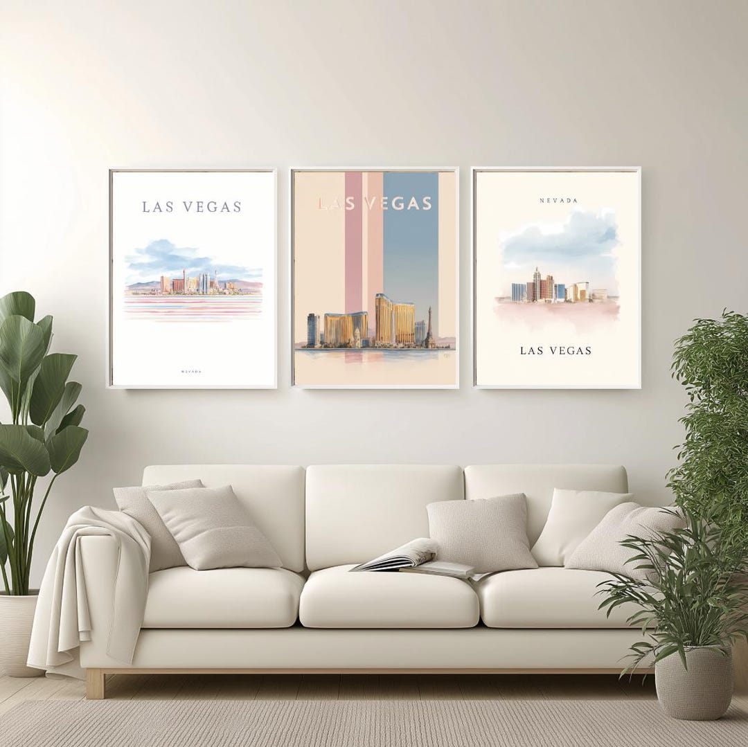 Las Vegas Strip Nevada Poster Nevada Desert Art USA City Print Travel ...