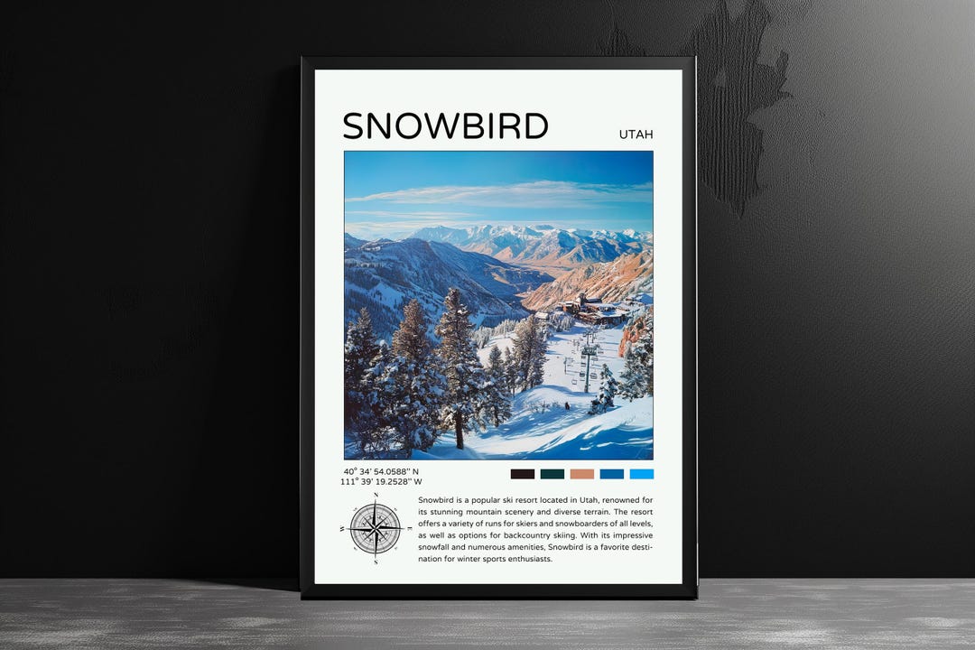 Snowbird Ski Resort Utah Travel Poster Decor Madeira Snowbird Ski ...