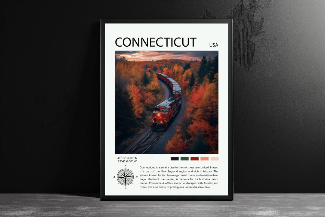 Connecticut Travel Poster – Ai-generated Wall Art – Scenic Destination ...