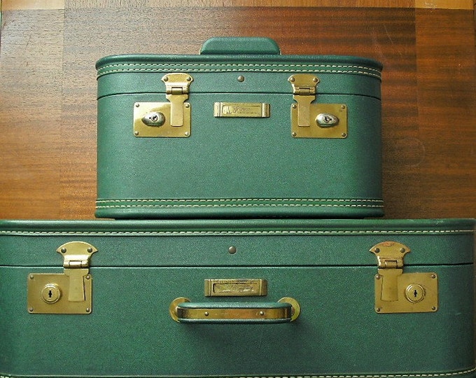 Forest Green J.C. Higgins Small Luggage Set With Train Case - Etsy