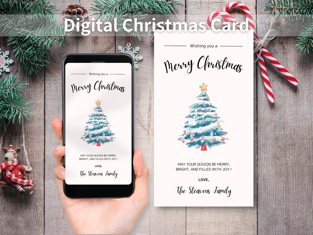 Christmas Digital Card, Editable Digital Christmas Card, Animated ...