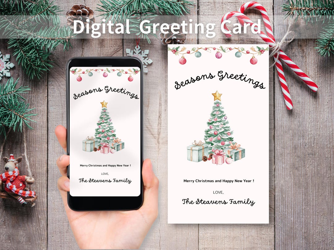 Christmas Digital Card, Christmas Digital Editable Card, Animated ...