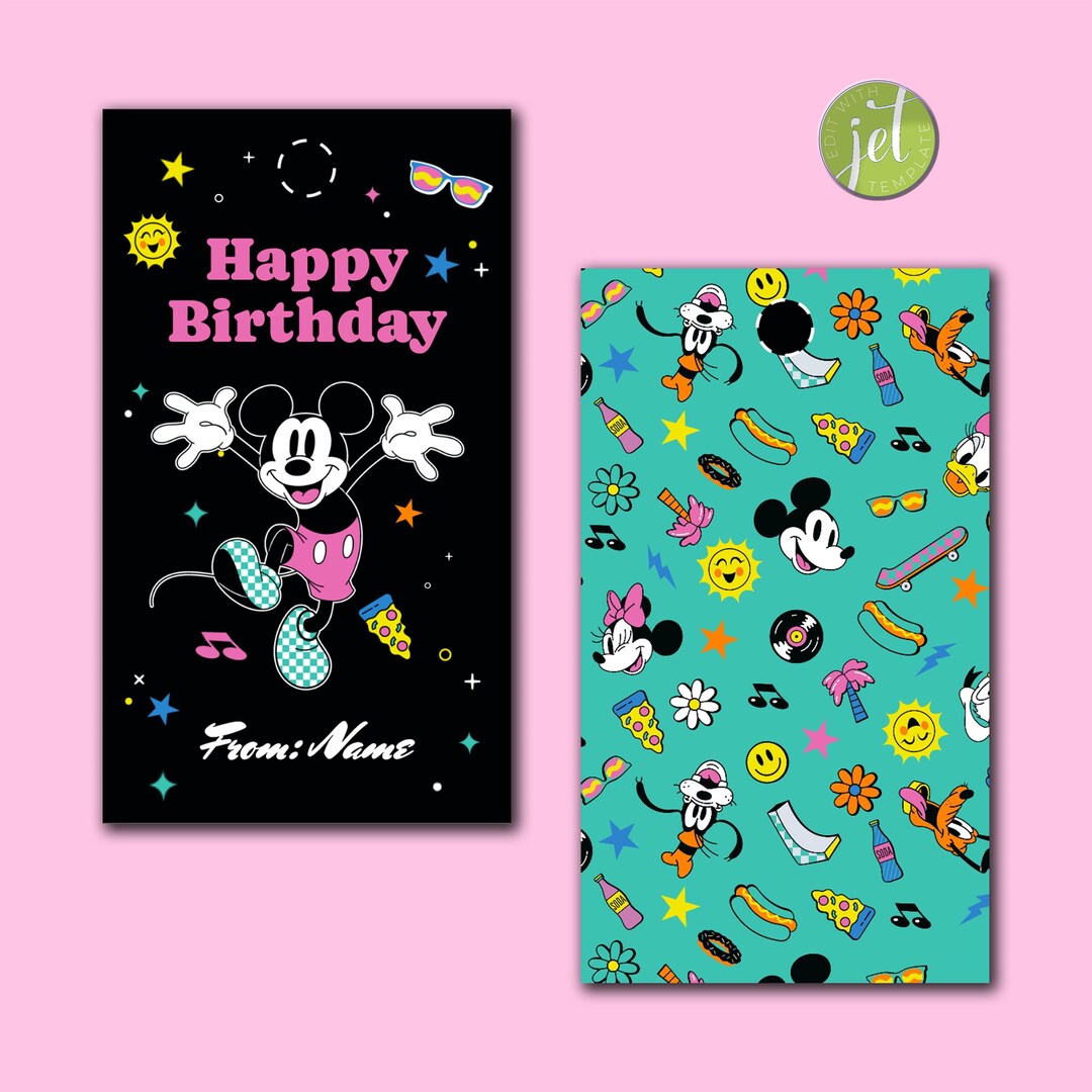 Mickey Mouse Birthday Gift Tag | Printable Party Favor Label | 2 Sided ...