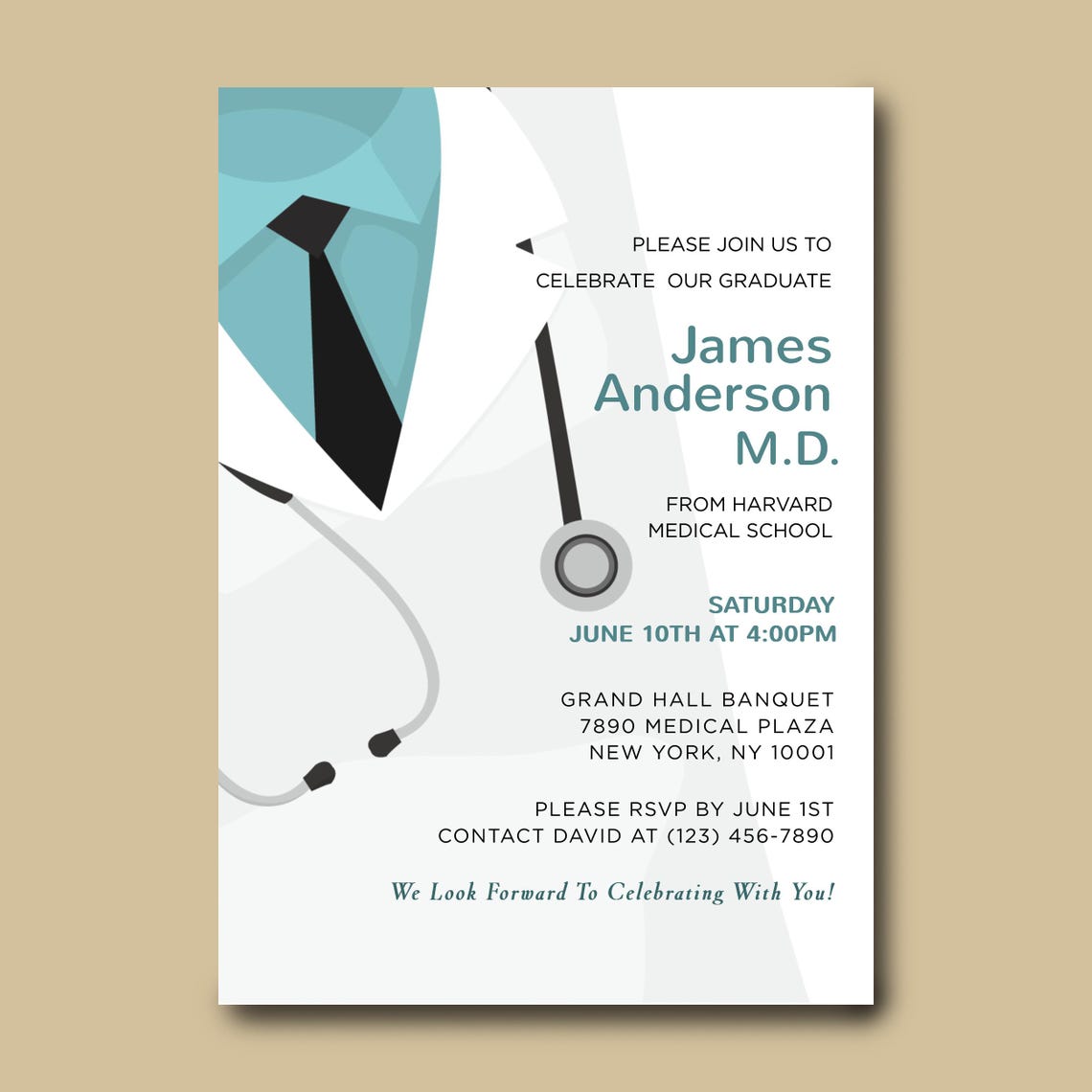 Medical School Graduation Invitation & Announcement | Medical Grad ...