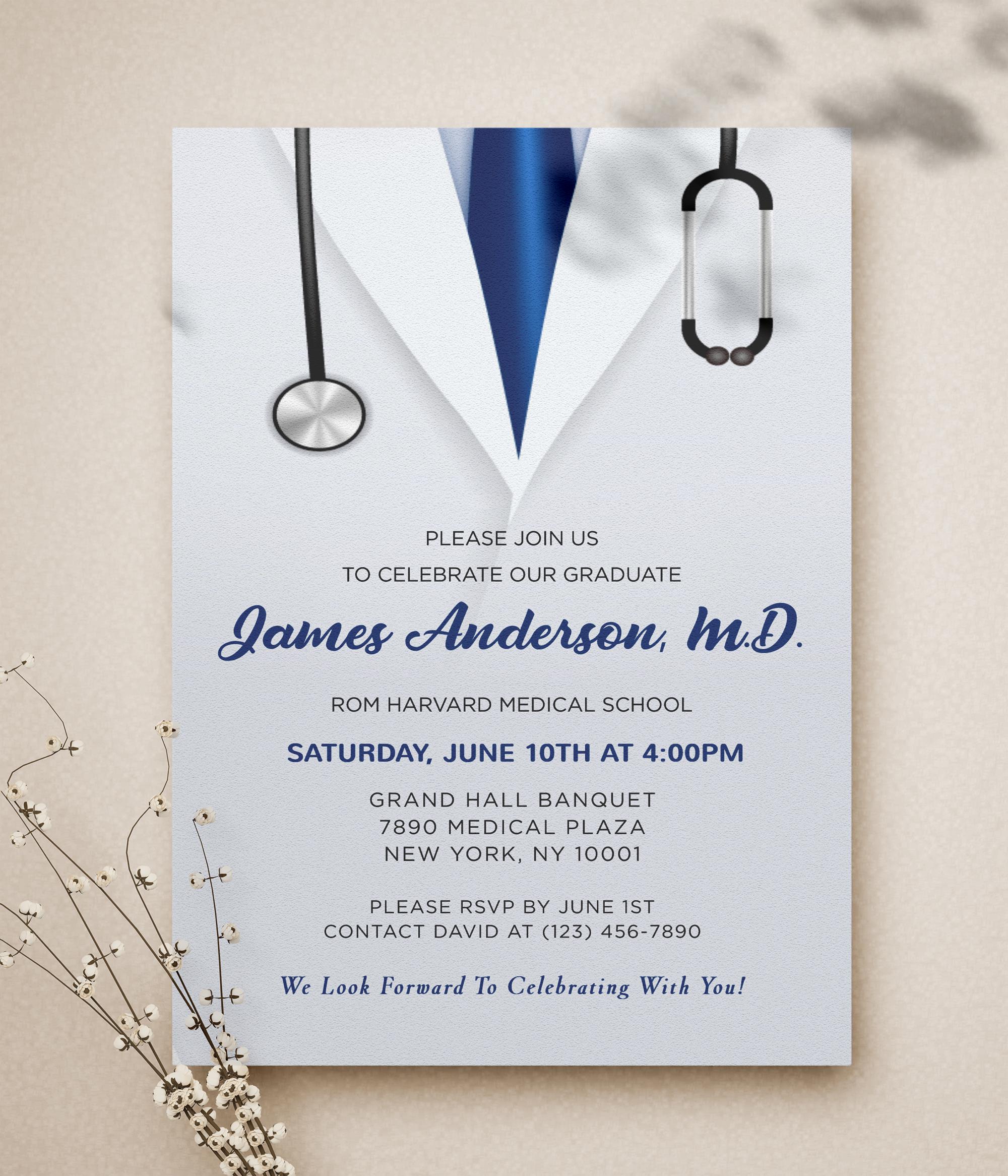 Doctor Graduation Invitation & Announcement | Medical Grad Invite ...
