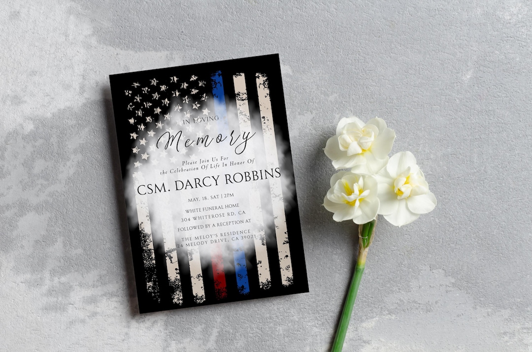 Military Funeral | Fallen Soldiers Invitation | Announcement Template ...