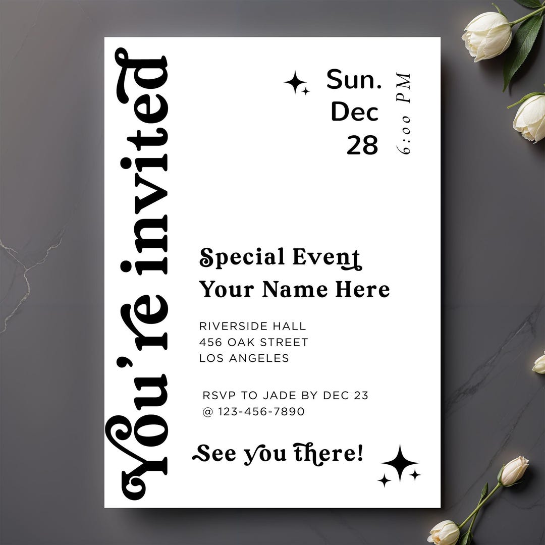 Retro Business Invite Template, Special Event Invitation, You're ...