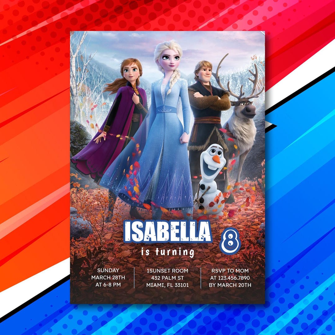 Frozen Adventure Birthday Invitation, Elsa Party Card, Let It Go Party ...