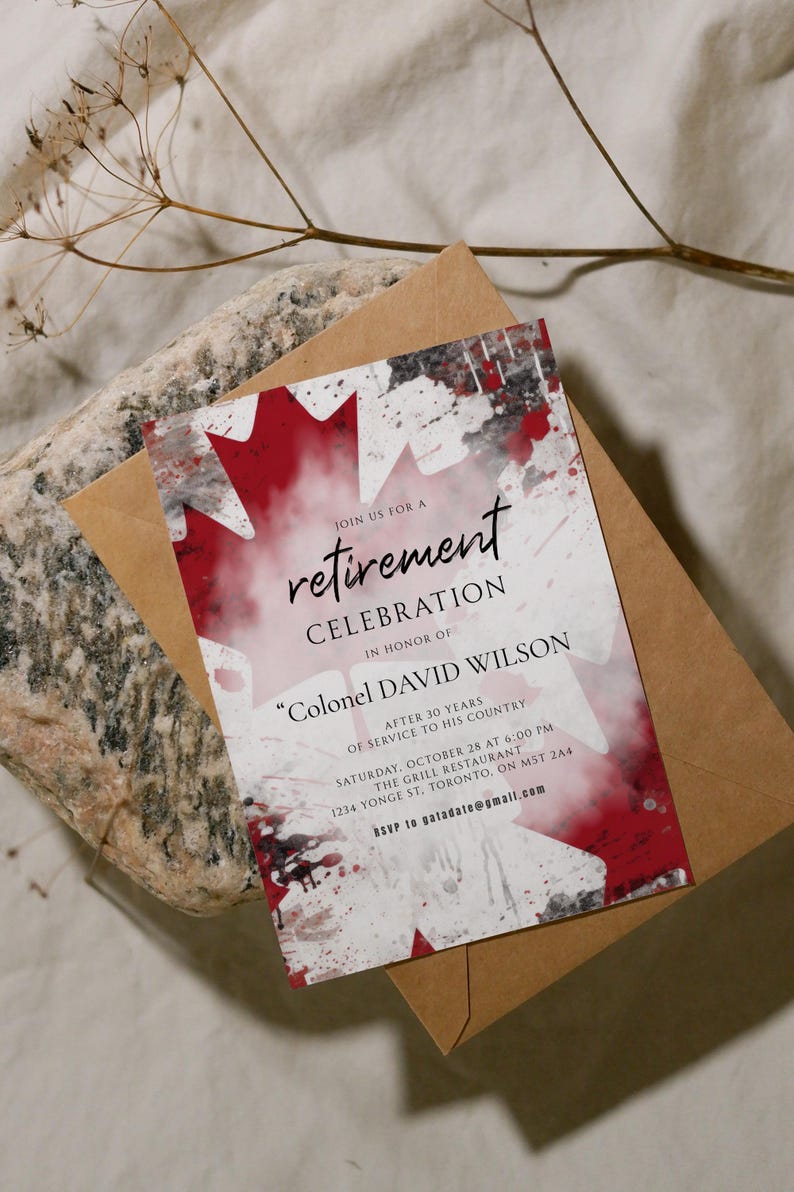 Canada Military Retirement Invitation Template, Colonel | Captain ...