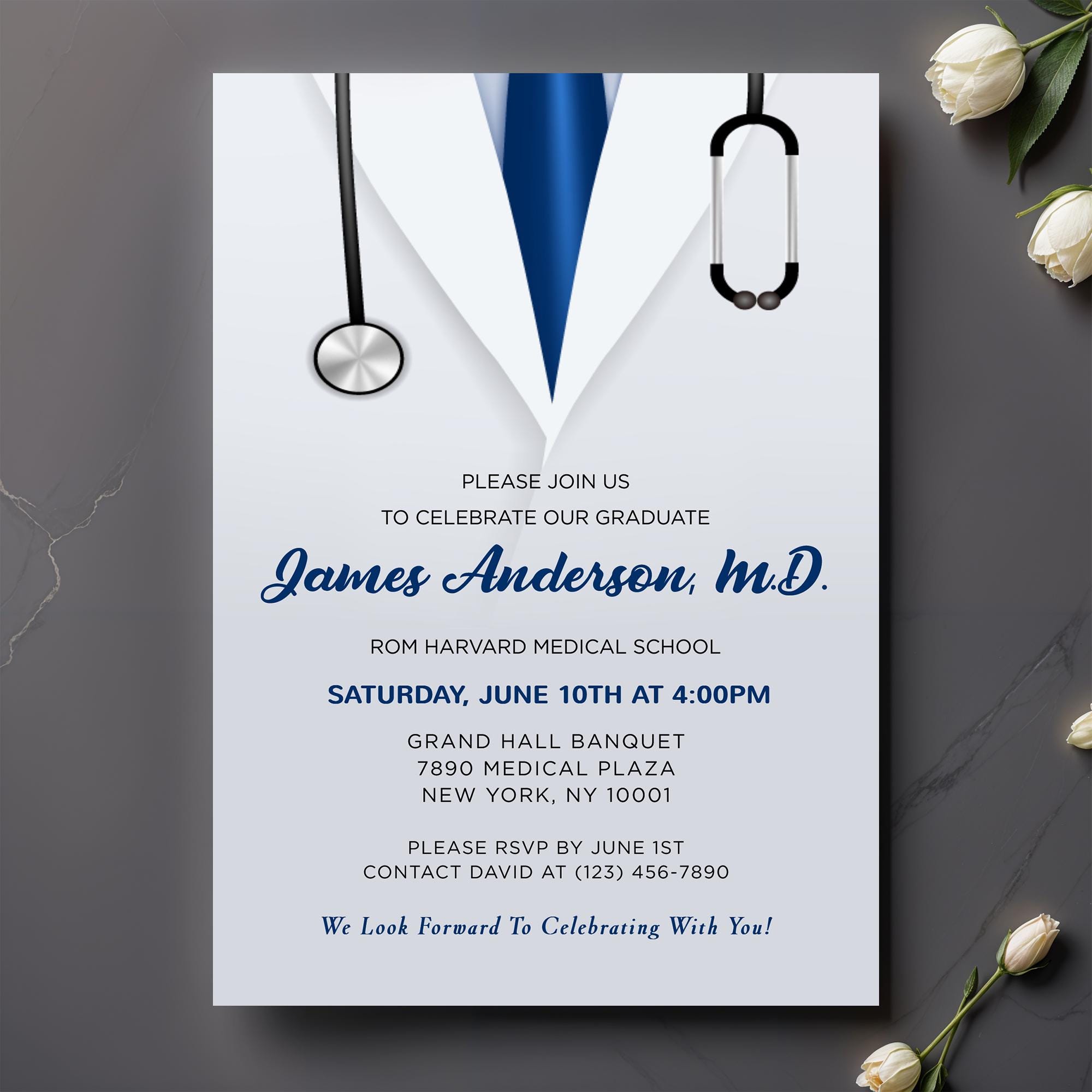 Doctor Graduation Invitation & Announcement | Medical Grad Invite ...