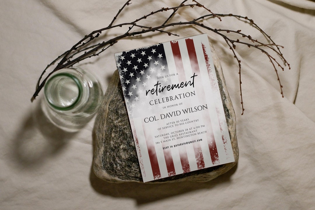 Military Retirement Invitation Template, Colonel | Captain Retirement ...