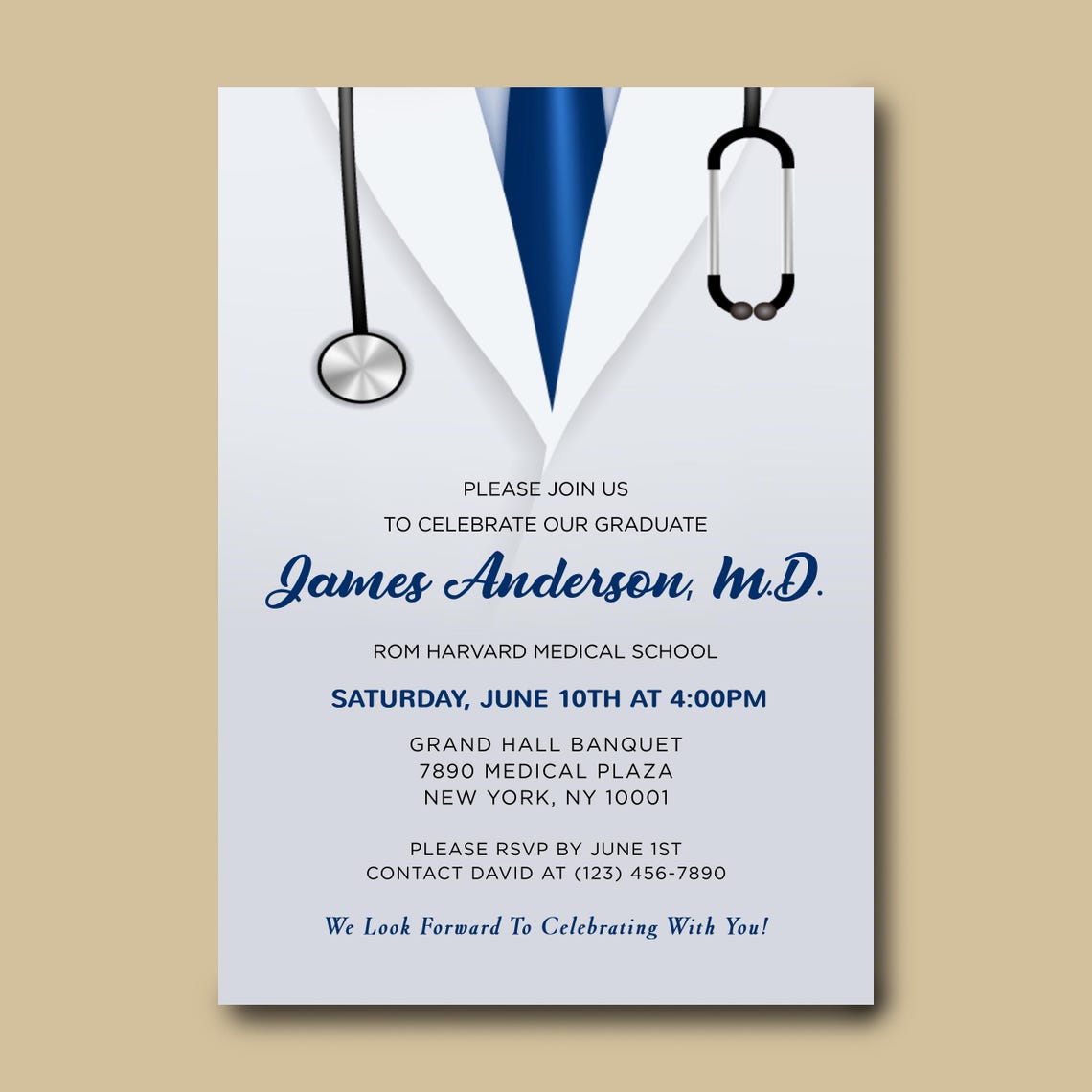 Doctor Graduation Invitation & Announcement | Medical Grad Invite ...