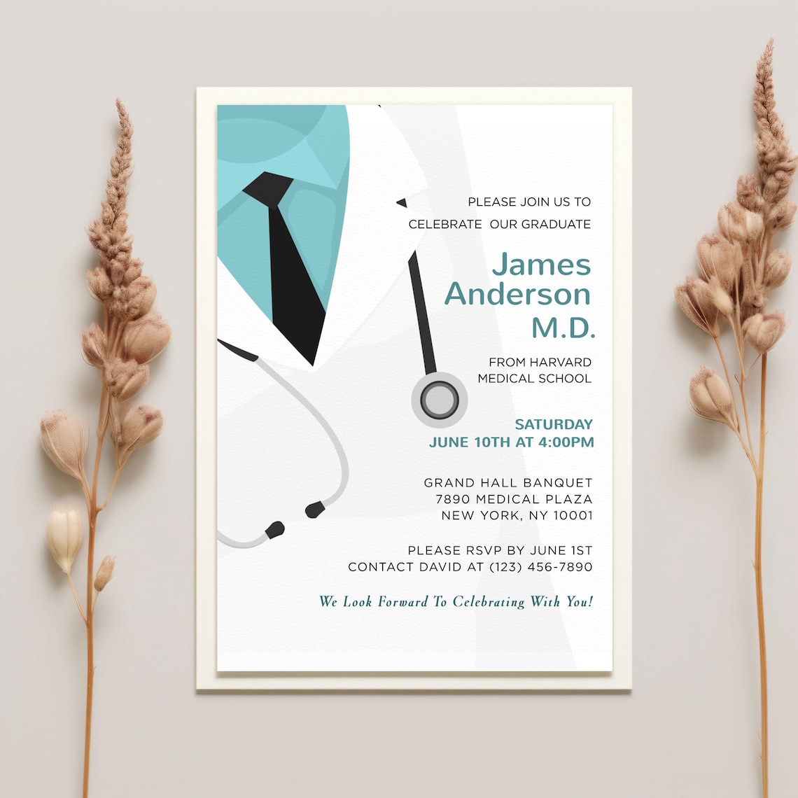 Medical School Graduation Invitation & Announcement | Medical Grad ...
