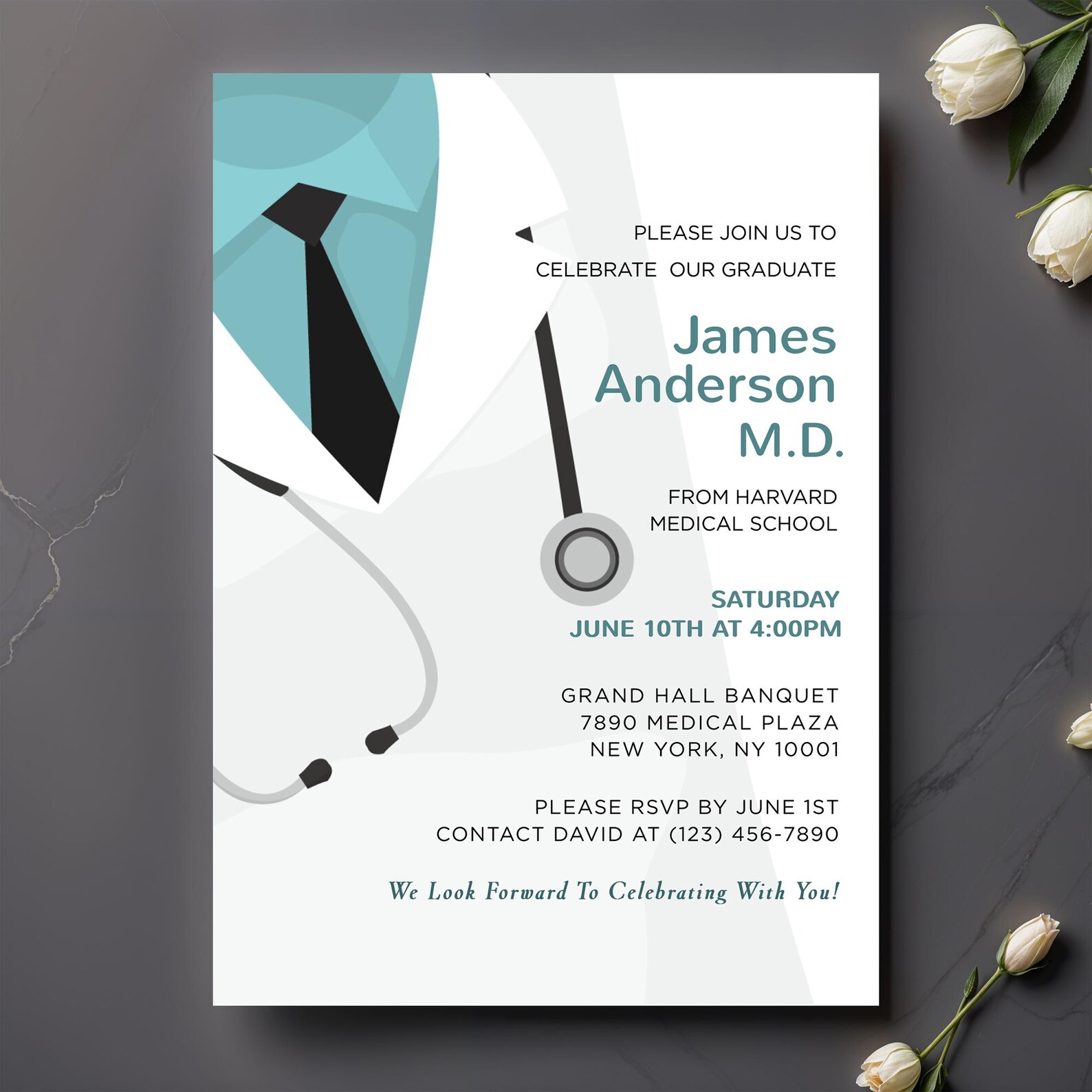 Medical School Graduation Invitation & Announcement | Medical Grad ...