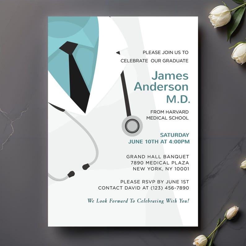 Medical School Graduation Invitation & Announcement | Medical Grad ...