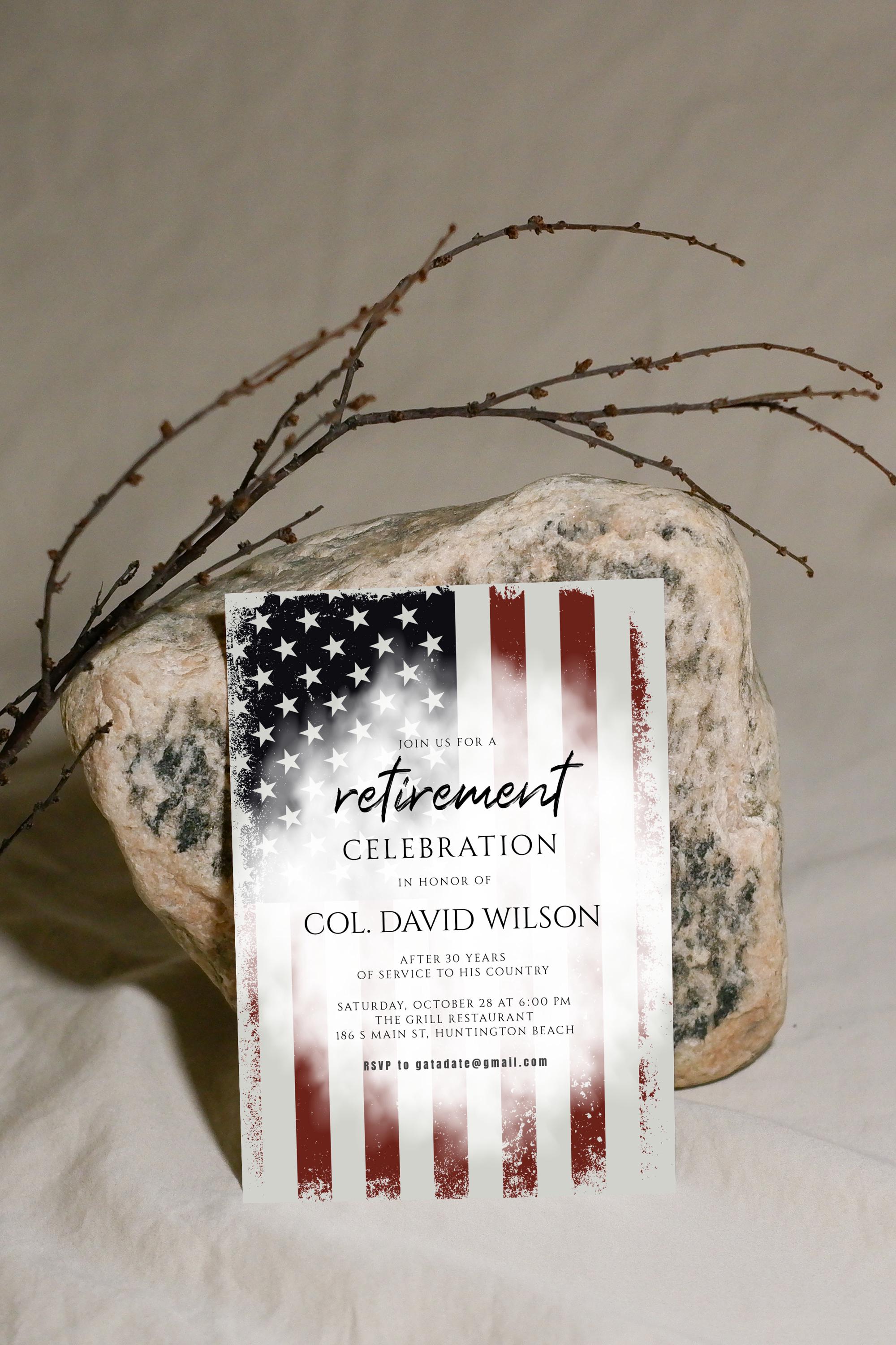 Military Retirement Invitation Template, Colonel | Captain Retirement ...