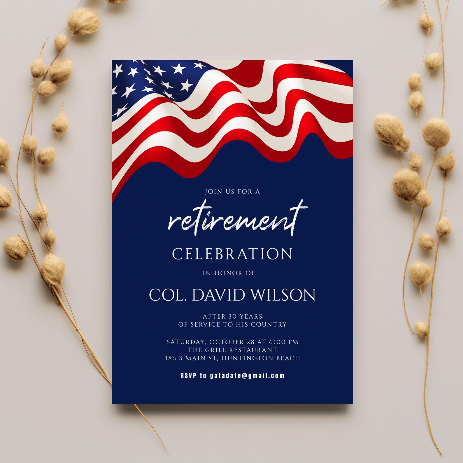 Military Retirement Invitation, Colonel | Captain Retirement Party ...