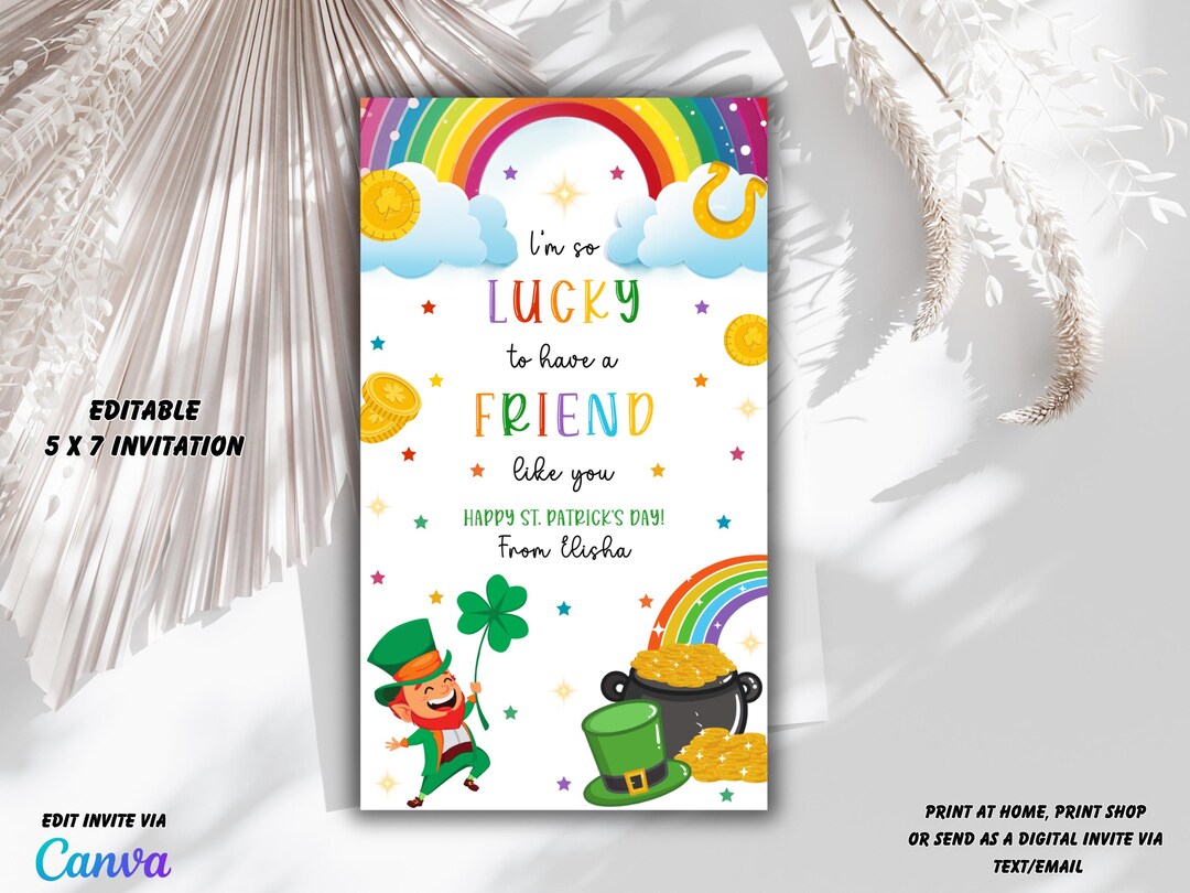 Editable St Patricks Day Gift Tags I'm so Lucky to Have A Friend Like ...
