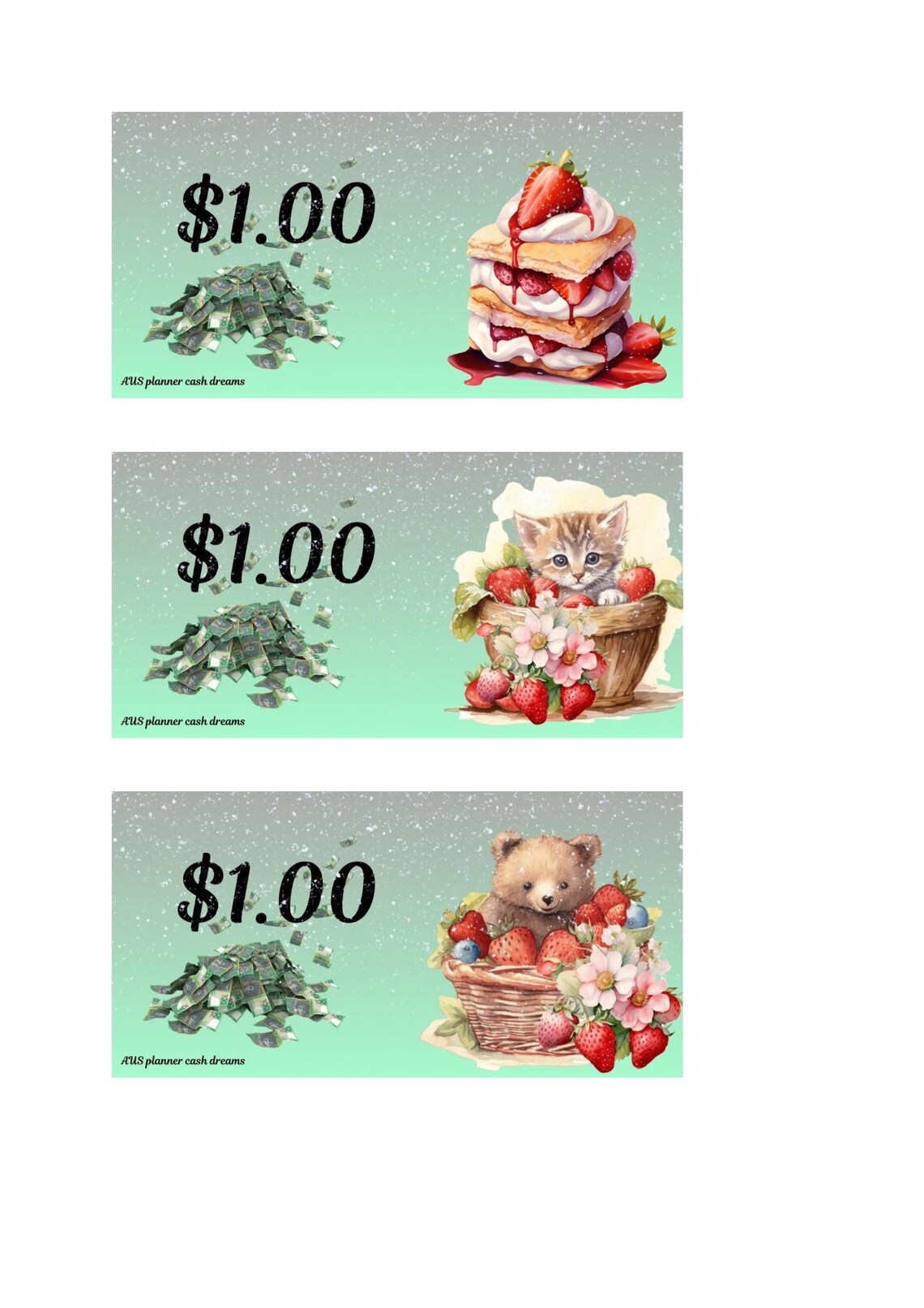 1.00 Dollar STRAWBERRY PROP MONEY - Etsy
