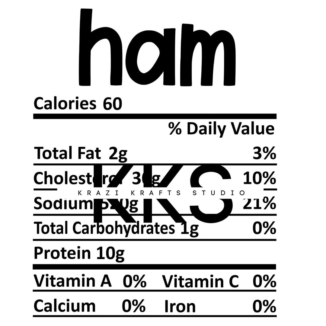 Festive Ham Nutrition Label PNG - Perfect for Holiday Recipe Cards ...