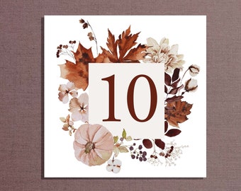 Autumn Table Numbers | Etsy
