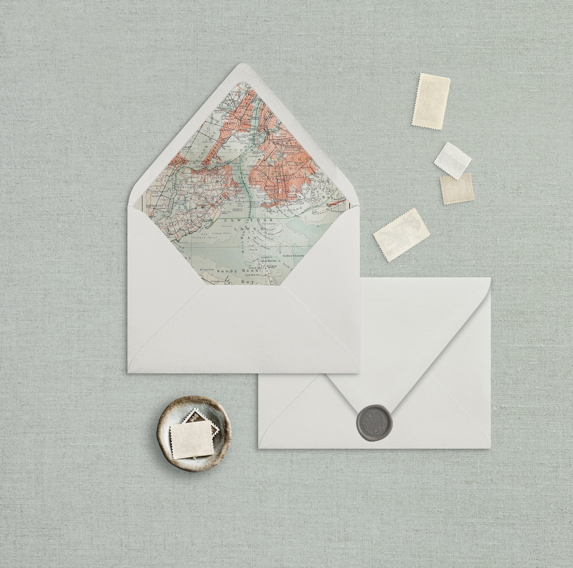 Envelope Liner Template, New York City Vintage Map, Brooklyn Print ...