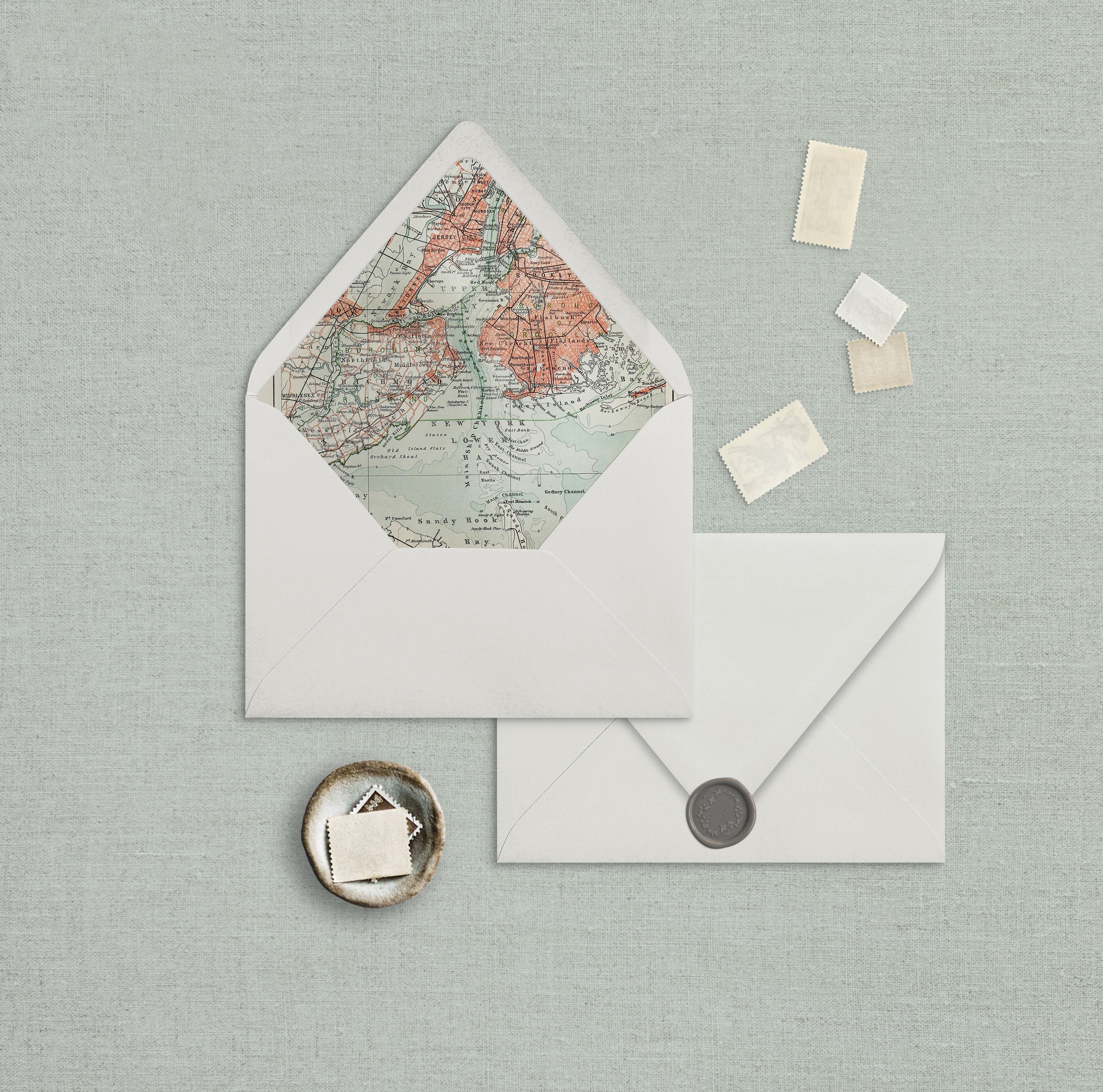 Envelope Liner Template, New York City Vintage Map, Brooklyn Print ...