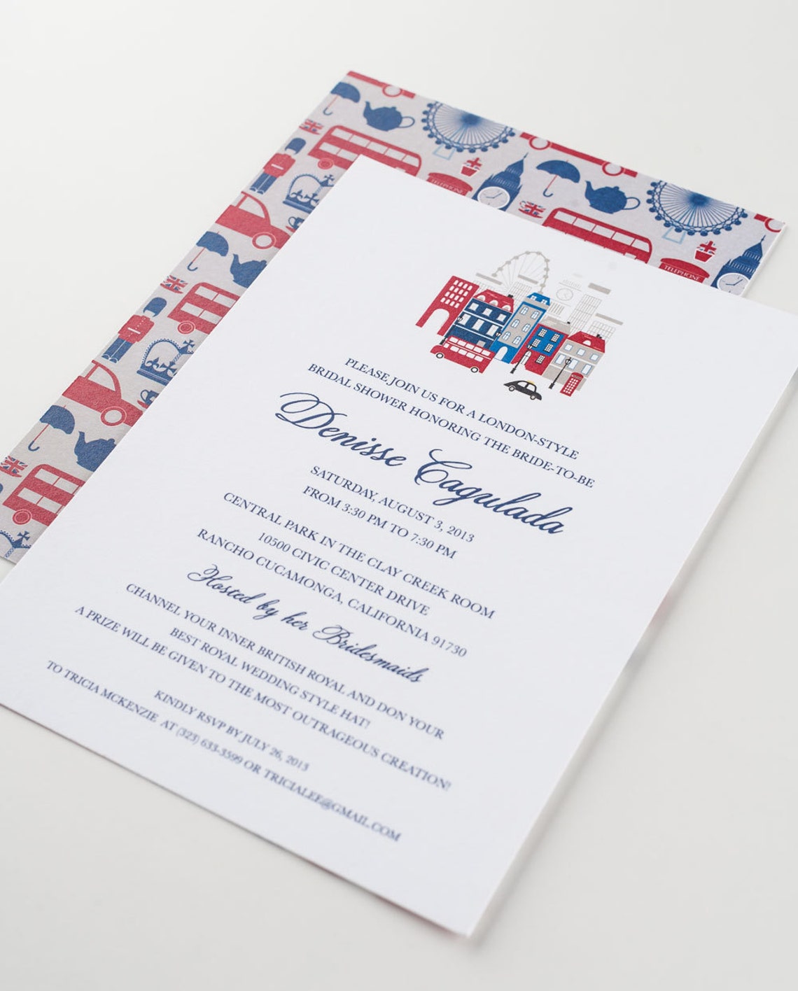 London Invitations - British Invitations - Union Jack - British Bridal ...