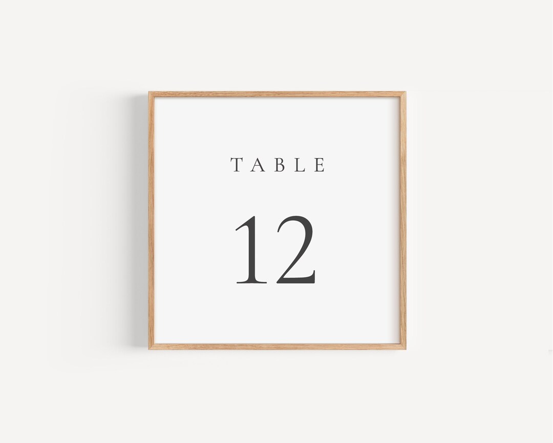 Table Numbers, Minimal Table Numbers - Instant Download, Custom Digital ...