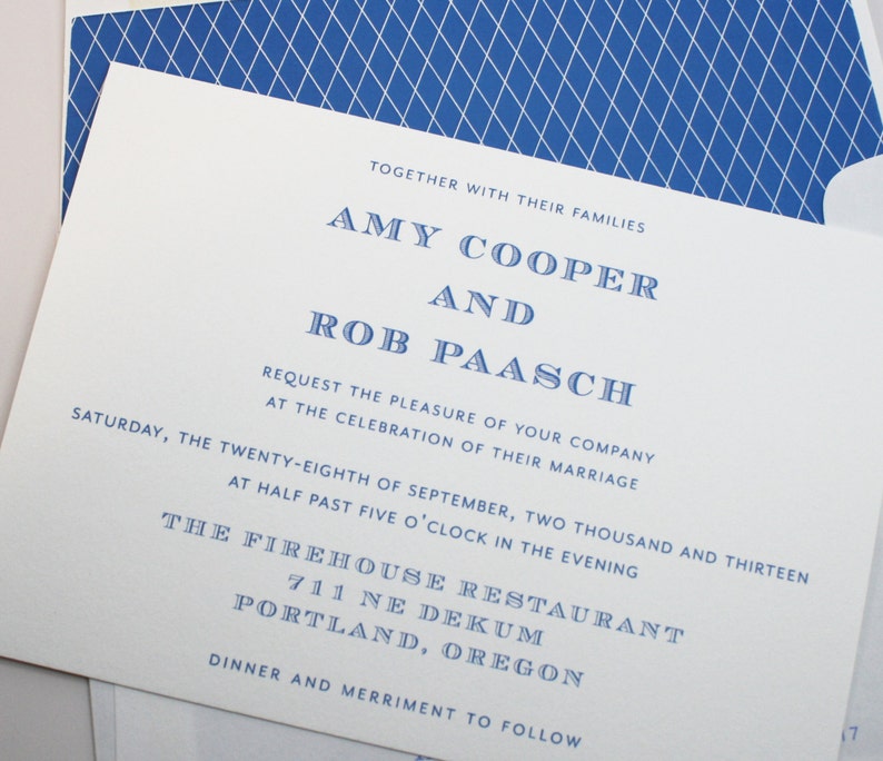 Wedding Invitation Minimalist Spring Green Letterpress | Etsy