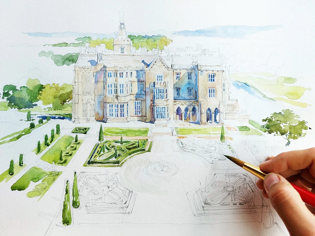 Watercolor Wedding Venue, Commissioned Artwork, Bespoke Venue ...