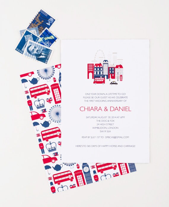 Union Jack Wedding Invitation Princess Carriage Wedding Invitation